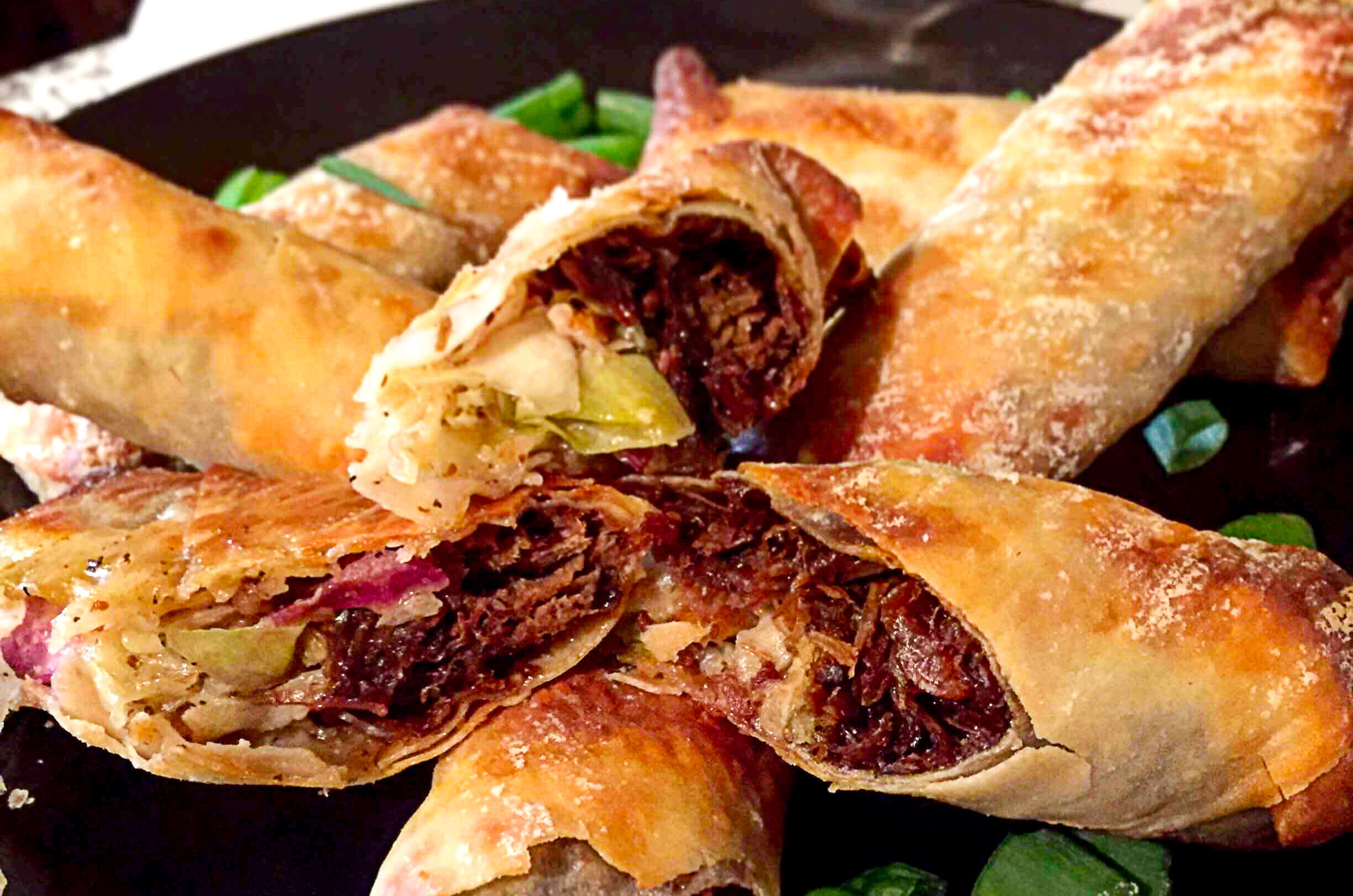 Baked Pulled Pork Egg Rolls - Moore’s Marinades