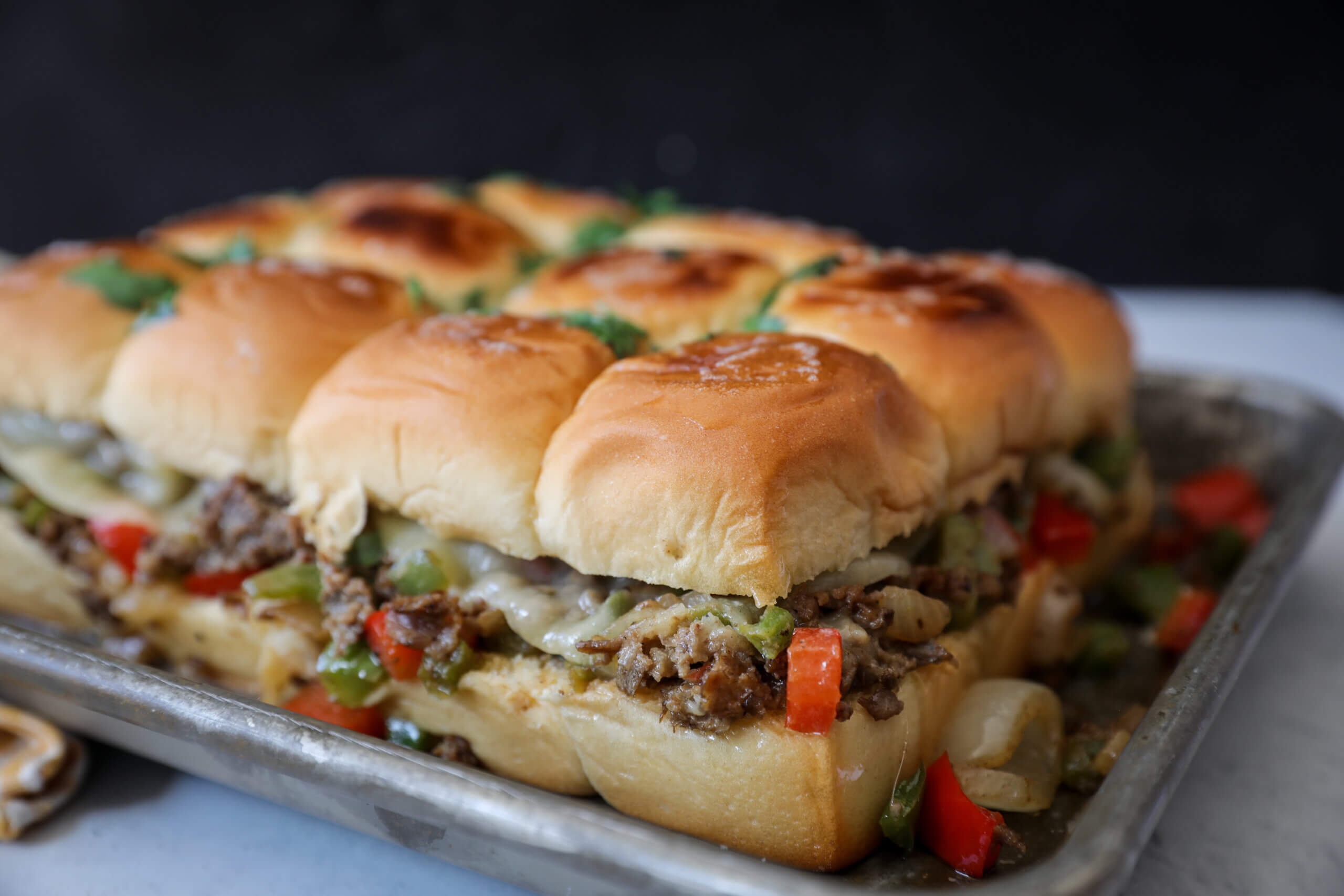 Philly Cheesesteak Sliders - Moore’s Marinades